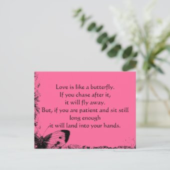 Love is Like A Butterfly Postcard | Zazzle