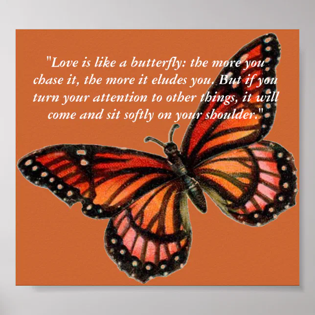 "Love is like a butterfly: the more... Poster | Zazzle