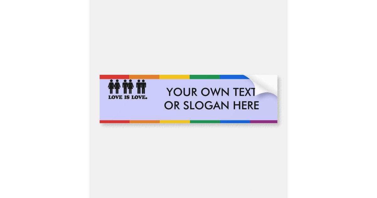 LOVE IS LOVE BUMPER STICKER | Zazzle