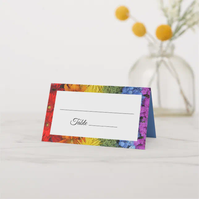 Love Is Love Pride Wedding Folded Place Card | Zazzle