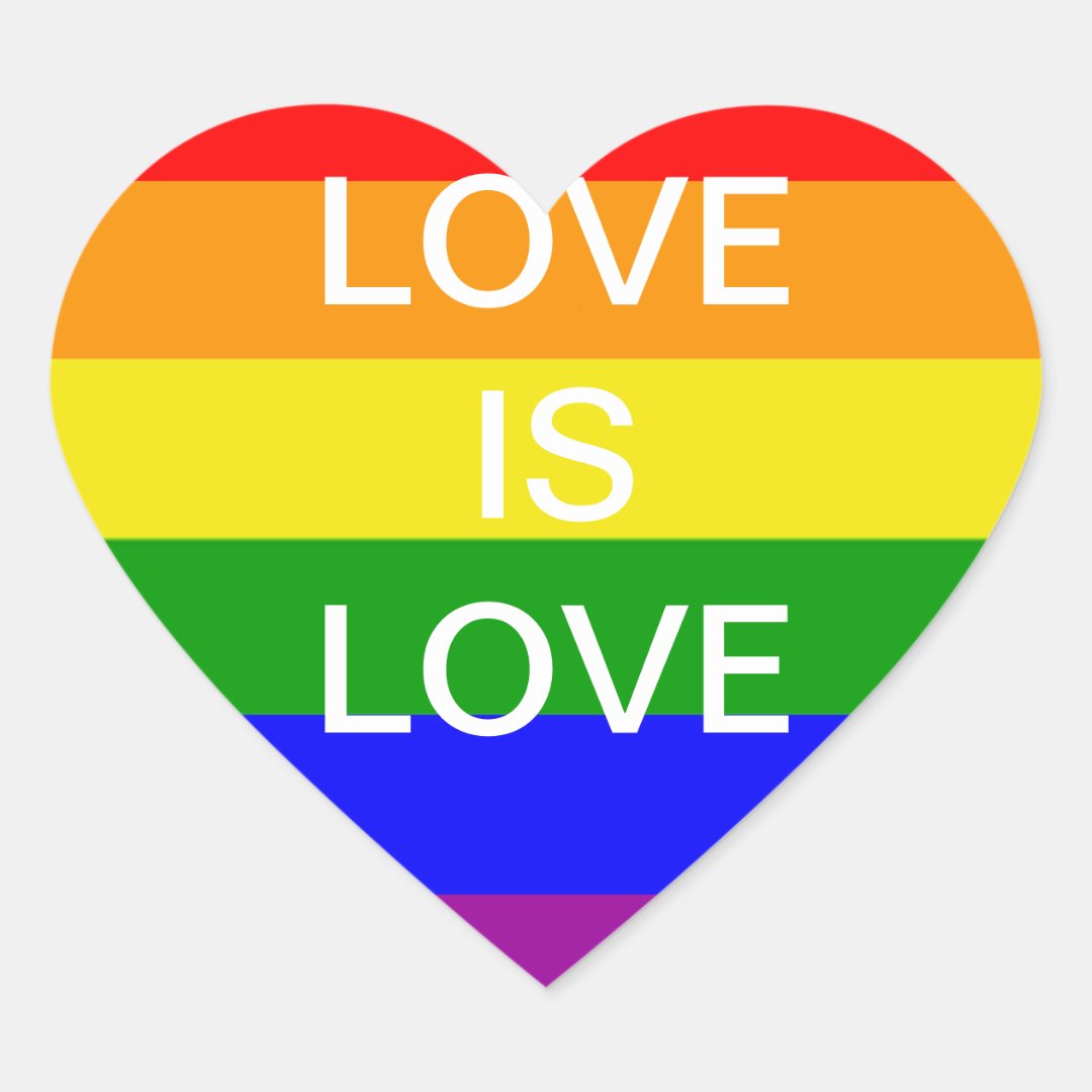 love is love Rainbow flag Heart Sticker | Zazzle