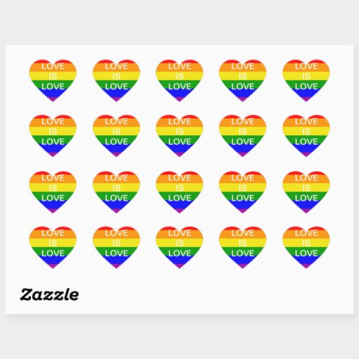 love is love Rainbow flag Heart Sticker | Zazzle