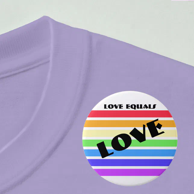 Love is Love Rainbow Flag Stripes Button | Zazzle