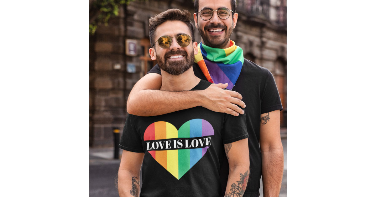 Love Is Love Rainbow Heart Lgbtq Pride T Shirt Zazzle