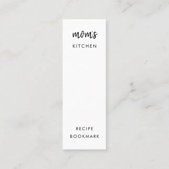 Love is Mom's Cooking | Mini Recipe Bookmark Card | Zazzle
