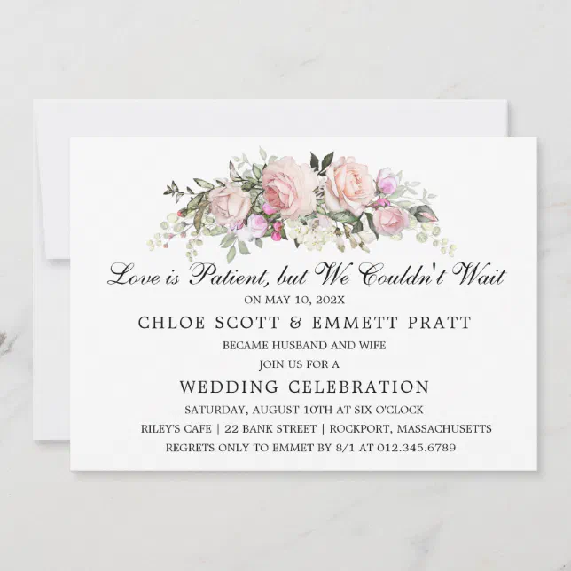 Love is Patient Wedding Announcement Invitation | Zazzle