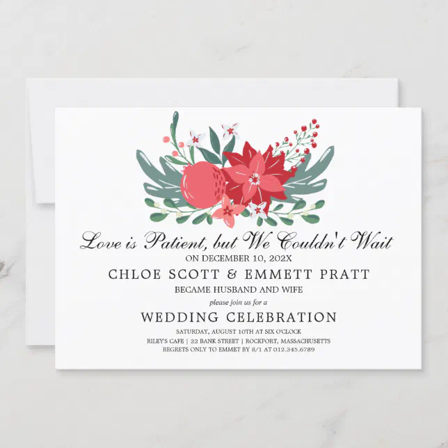 Love is Patient Wedding Announcement Invitation | Zazzle