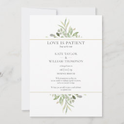 Love Is Patient Wedding Elopement Announcement | Zazzle