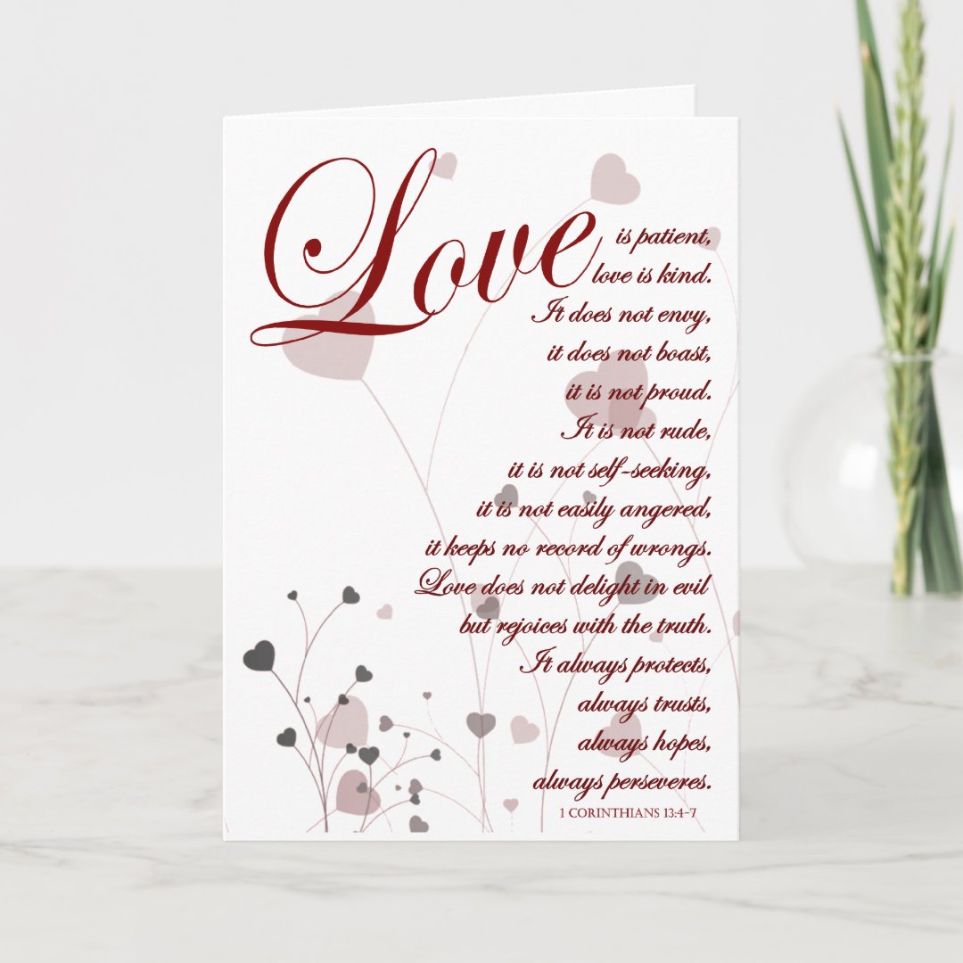 Love Is Scripture Wedding Congratulations Card | Zazzle