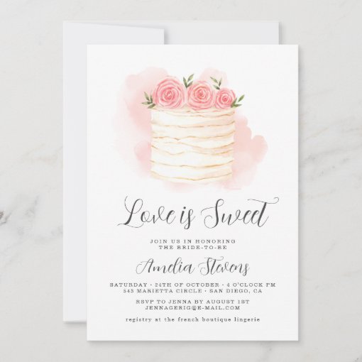 Love Is Sweet Bridal Shower Invitation | Zazzle