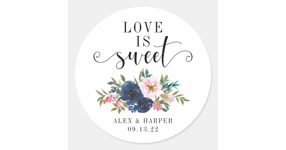 Love Is Sweet Favor Sticker Label | Zazzle