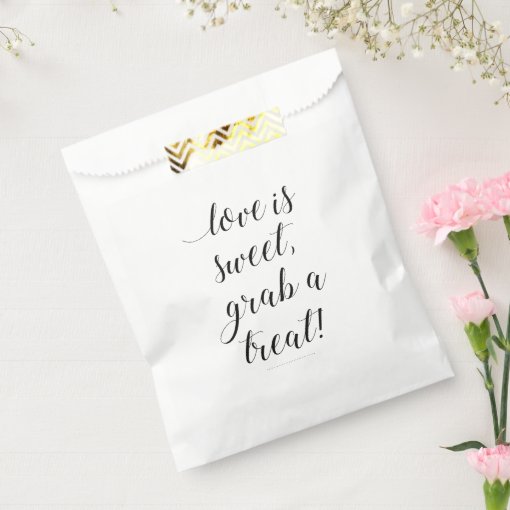 Love Is Sweet Grab A Treat Wedding Favor Bag | Zazzle
