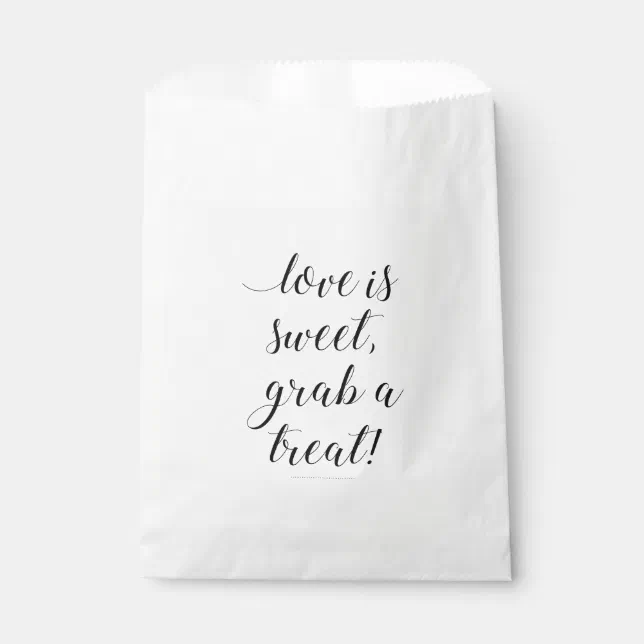 Love Is Sweet Grab A Treat Wedding Favor Bag | Zazzle