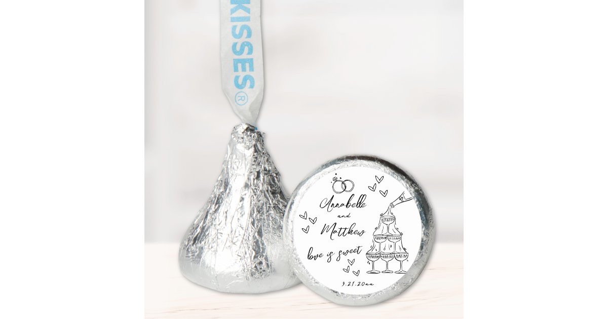 Love Is Sweet Hand Drawn Wedding Hershey®'s Kisses® | Zazzle