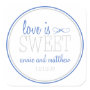 Love Is Sweet Labels (Blue / Silver) | Zazzle