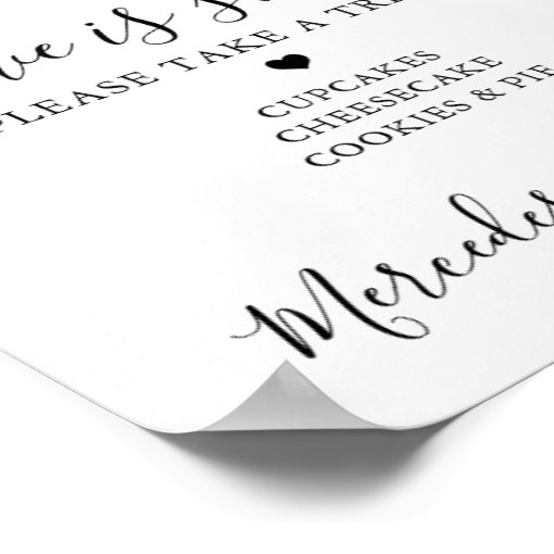 Love is Sweet Personalized Wedding Dessert Bar Poster | Zazzle