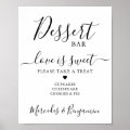 Love is Sweet Personalized Wedding Dessert Bar Poster | Zazzle