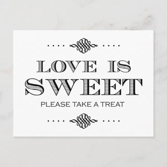 Love is Sweet Please Take a Treat Postcard | Zazzle
