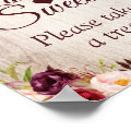 Love is Sweet Rustic Wood Burgundy Floral Sign | Zazzle
