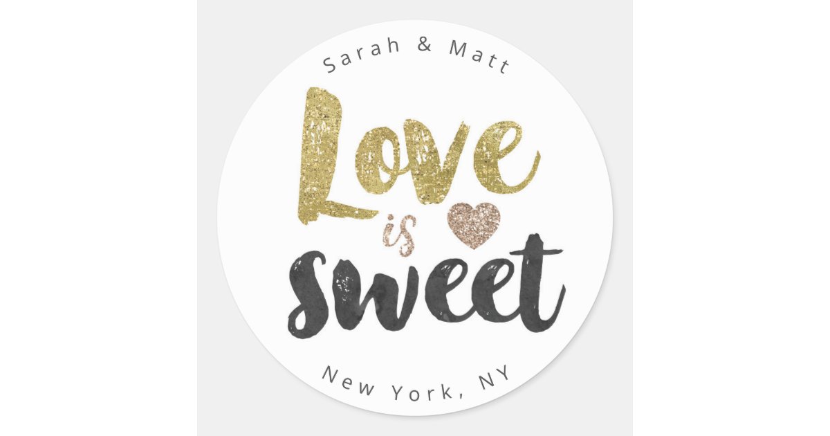 Love is Sweet Sticker - Wedding Sticker | Zazzle