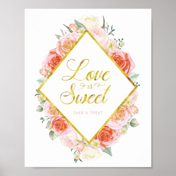 Love is Sweet take a Treat (8x10) Poster | Zazzle.com