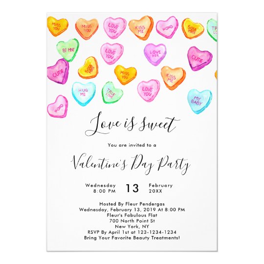 Love Is Sweet Valentine's Day Party Invitation | Zazzle.com