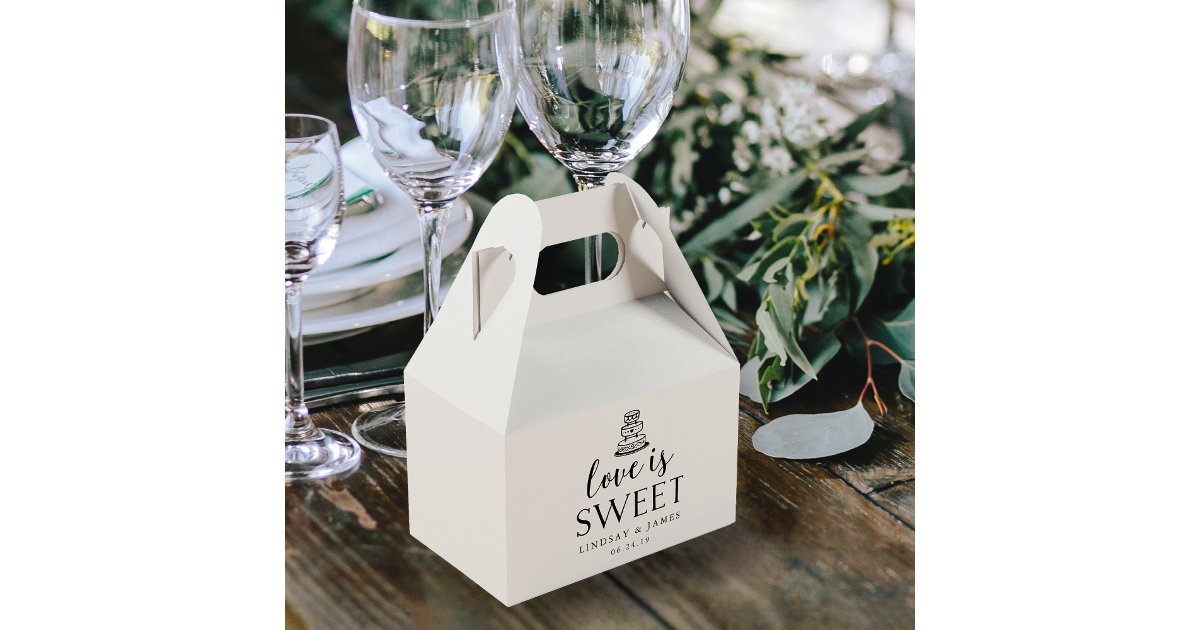 Love is Sweet | Wedding Cake Favor Boxes | Zazzle