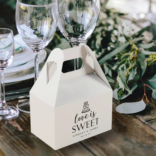 Love is Sweet | Wedding Cake Favor Boxes | Zazzle