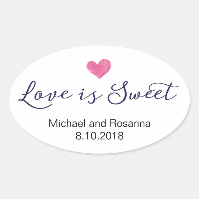 Love is Sweet Wedding Favor Stickers | Zazzle