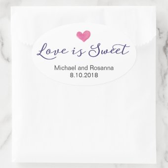 Love is Sweet Wedding Favor Stickers | Zazzle
