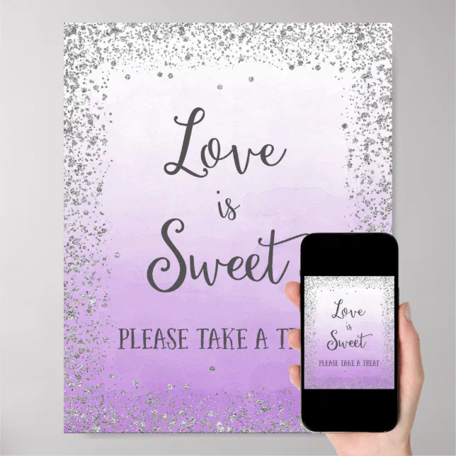 Love is Sweet Wedding Poster Print | Zazzle