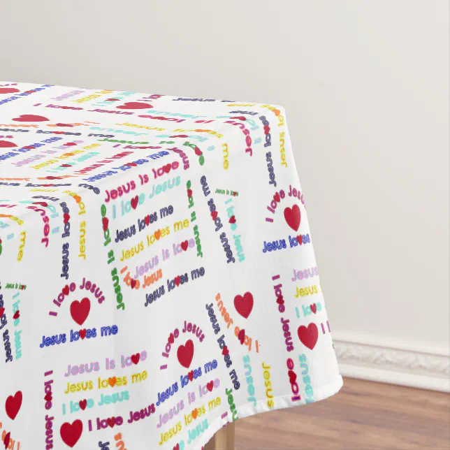 Love Jesus Tablecloth | Zazzle