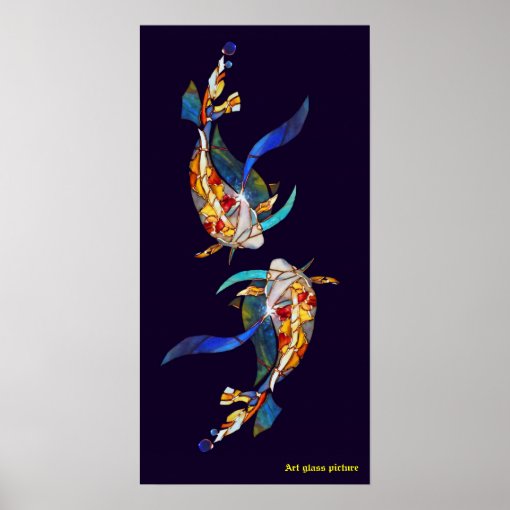 Love Kissing Koi fish Wedding Poster vertical | Zazzle
