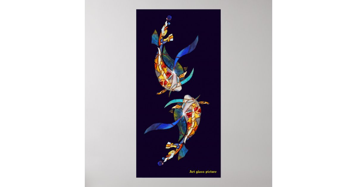 Love Kissing Koi fish Wedding Poster vertical | Zazzle