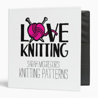 Love knitting Knitters Patterns yarn folder | Zazzle