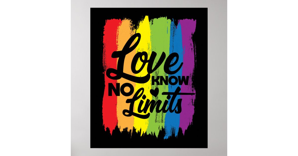 LOVE KNOWS NO LIMITS LGBT gay pride Poster | Zazzle