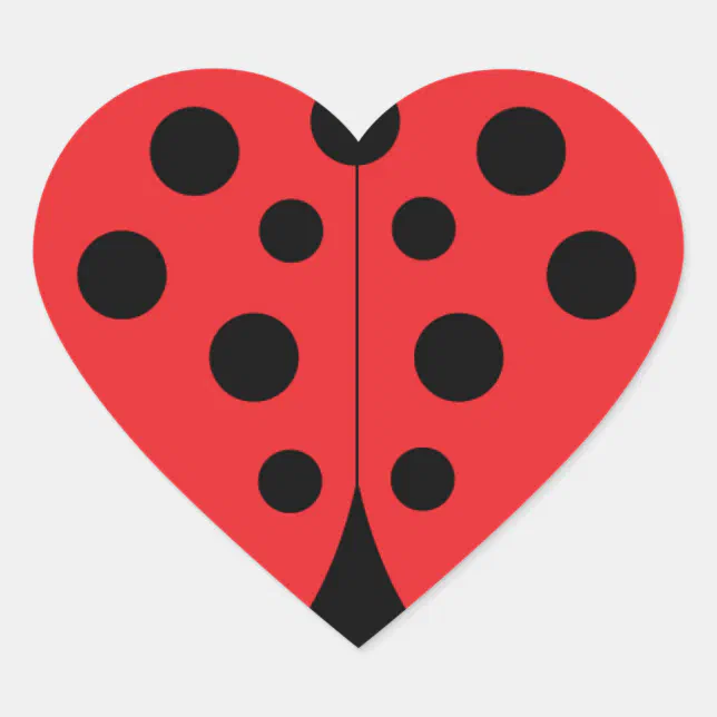 Love Ladybug Heart Sticker | Zazzle