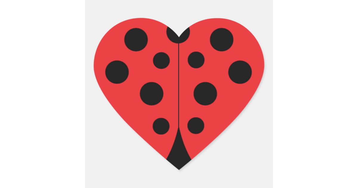 Love Ladybug Heart Sticker | Zazzle
