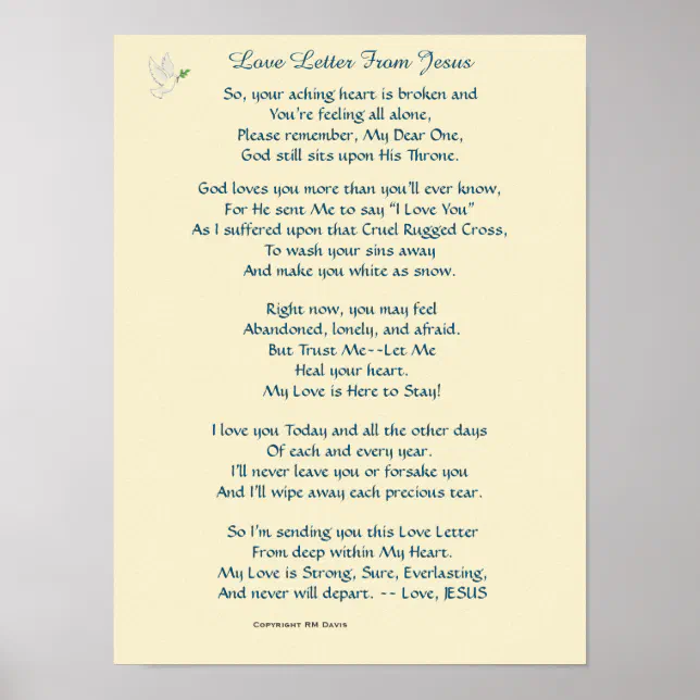 Love Letter From Jesus Poster | Zazzle