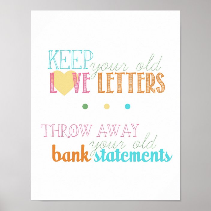 love letters quote - from "wear sunscreen" song poster | Zazzle.com