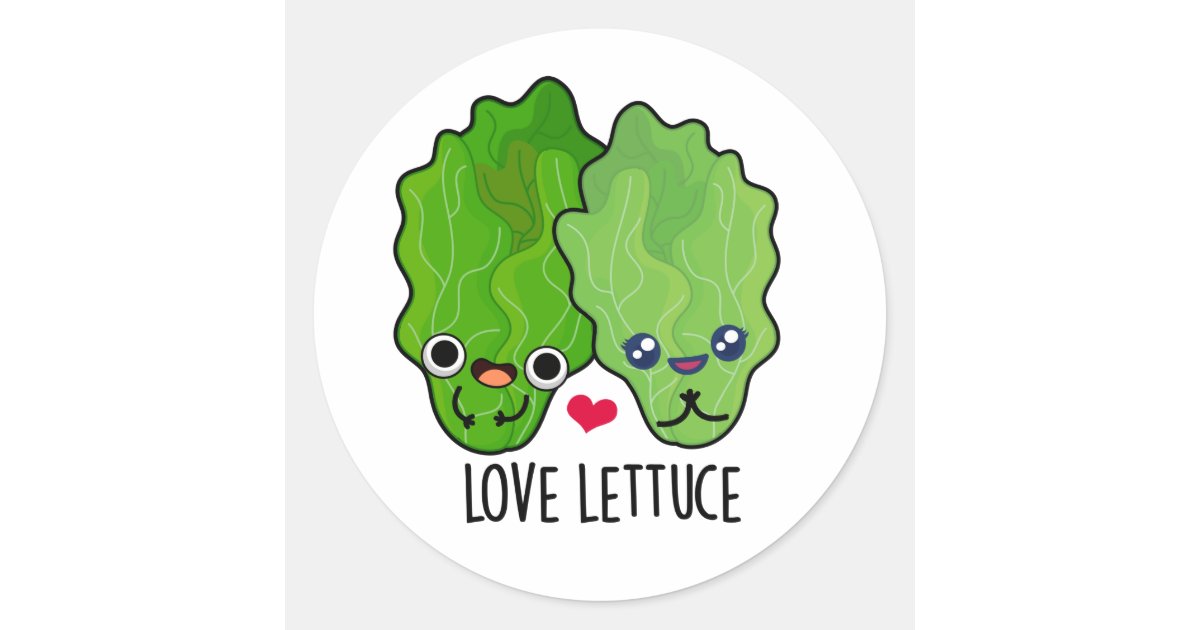 Love Lettuce Funny Veggie Pun Classic Round Sticker | Zazzle