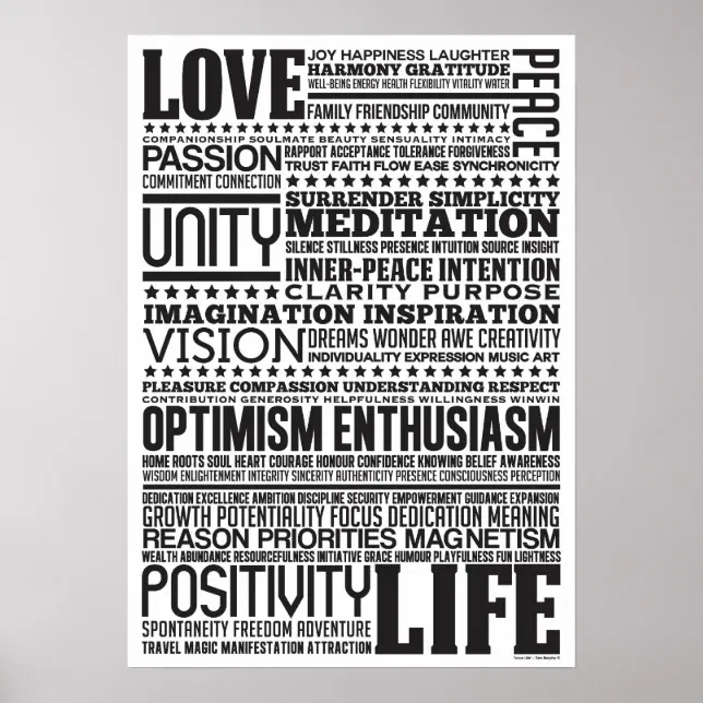 "Love Life" Inspirational Motivational Art Design Poster | Zazzle