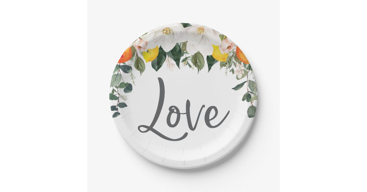 Love Magnolia Citrus Paper Plates | Zazzle