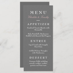 Love & Marriage Modern Wedding Menu | Zazzle