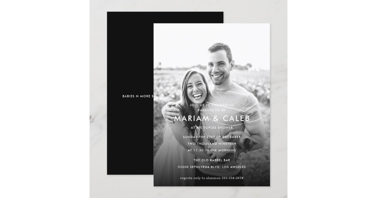 Love Maternity Photo Couples Baby Shower Invitation | Zazzle