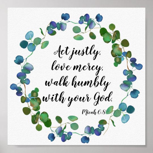 Love Mercy Scripture Custom Inspirational Quote Poster | Zazzle.com