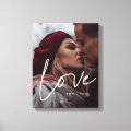 Love modern calligraphy couple photo canvas print | Zazzle