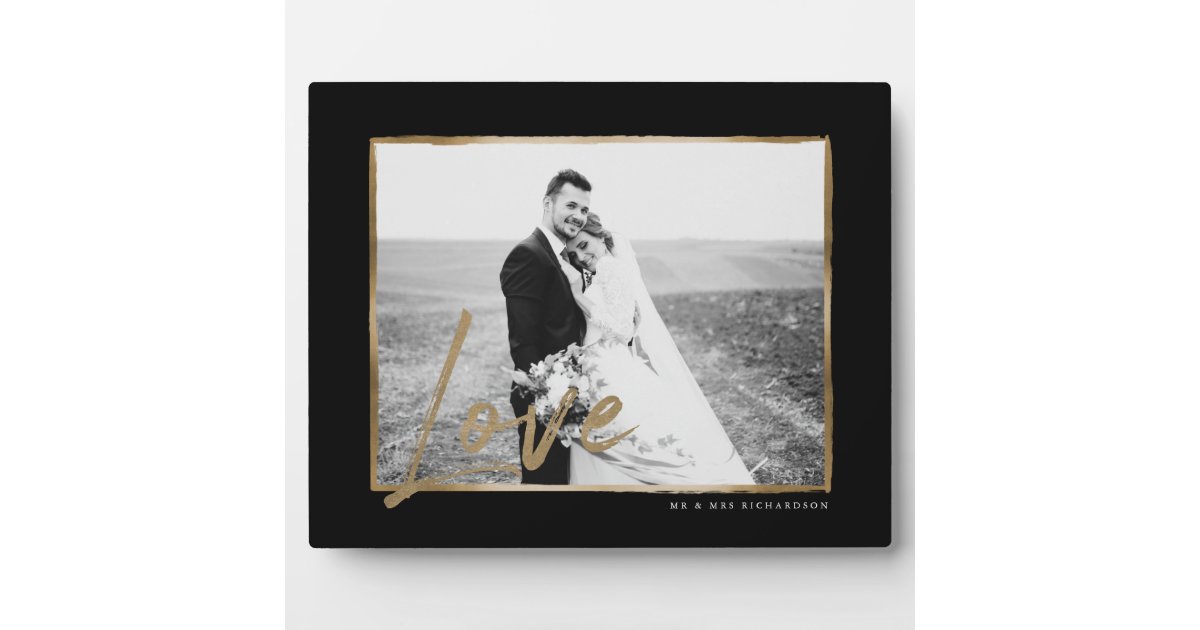 Love | Modern & Elegant Black & Gold Frame Wedding | Zazzle.com