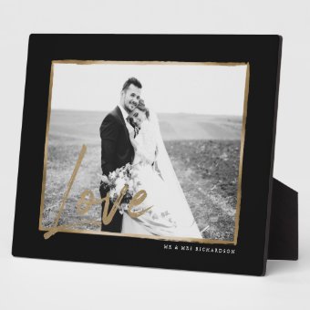 Love | Modern & Elegant Black & Gold Frame Wedding | Zazzle