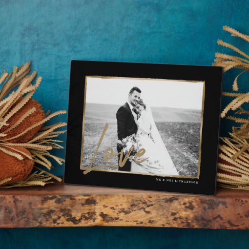 Love | Modern & Elegant Black & Gold Frame Wedding | Zazzle